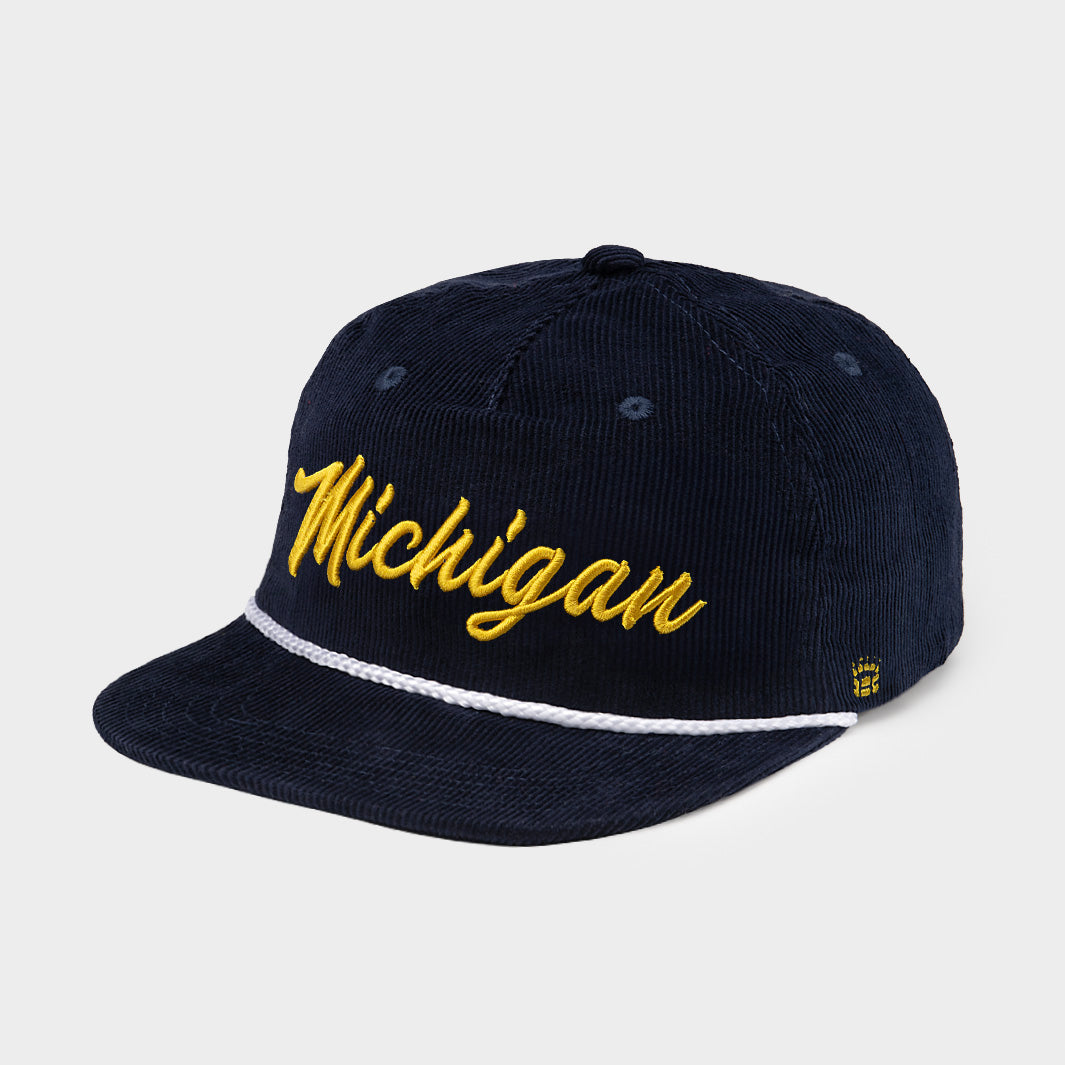 Retro-Inspired Michigan Script Corduroy Hat | Homefield