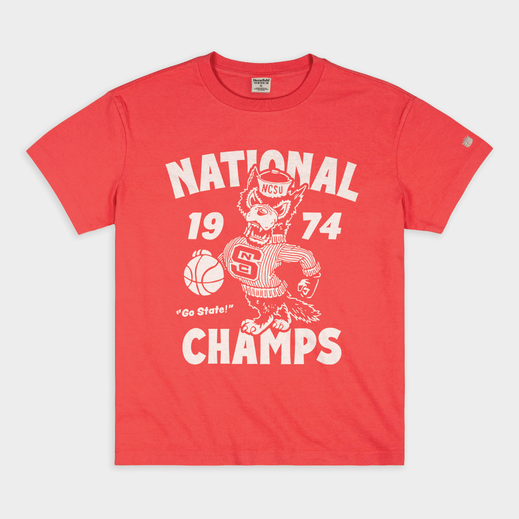 NC State 1974 National Champs Vintage Heavyweight Tee | Homefield
