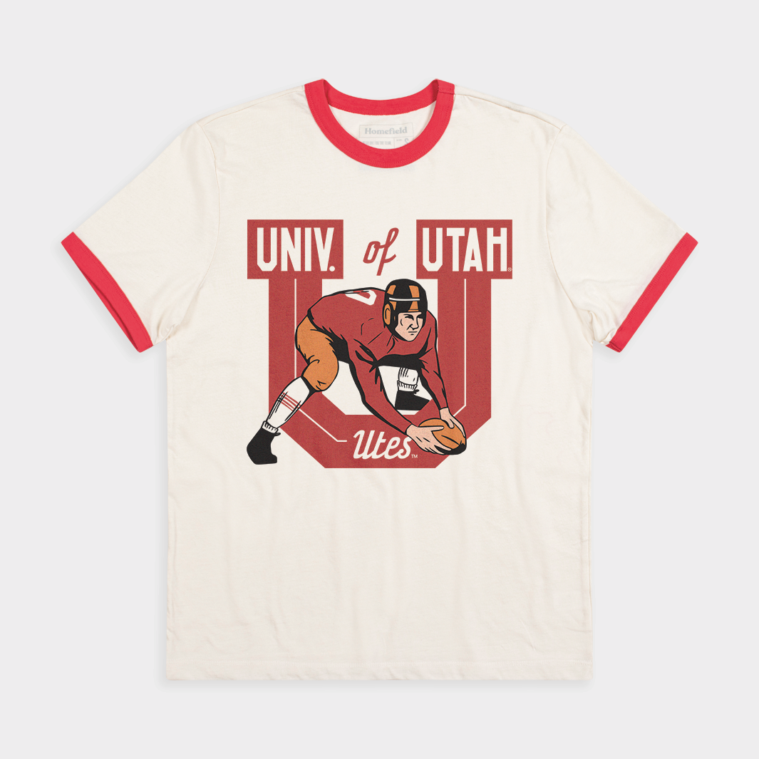 Utah Vintage Football Logo Ringer Tee | Homefield