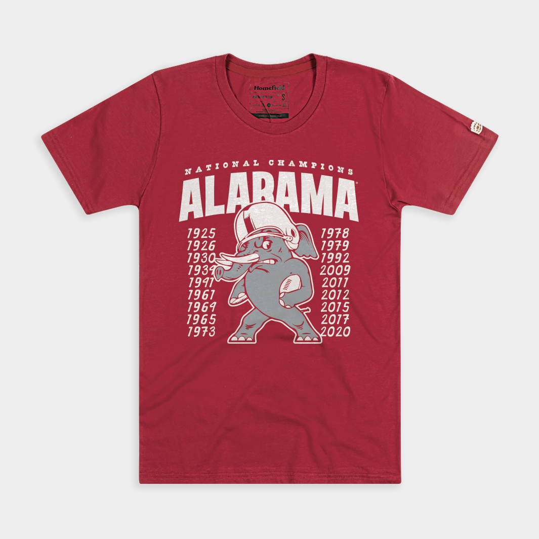 Alabama Football Vintage-Inspired Championship Tee | Homefield