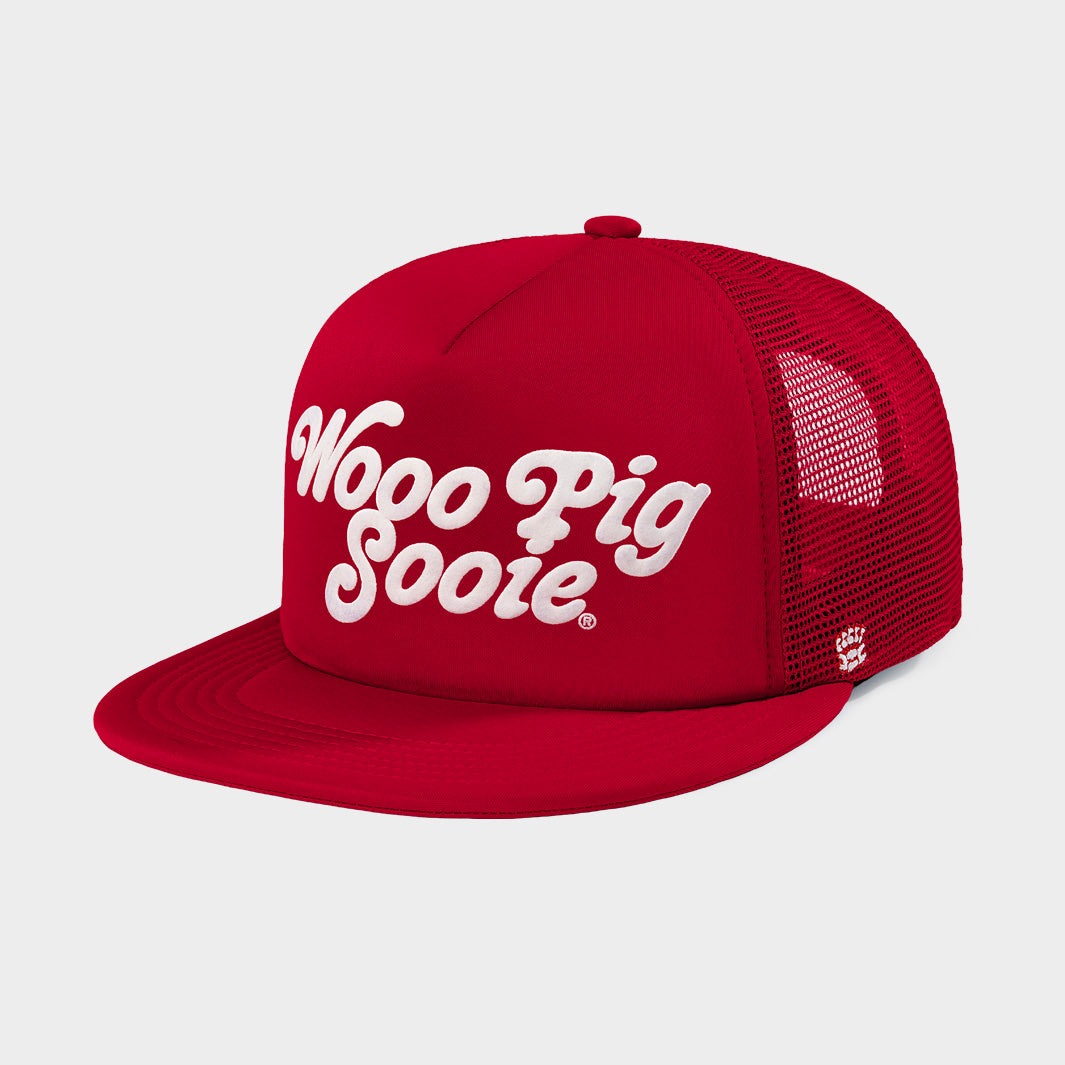 Arkansas "Woo Pig Sooie" Puff Ink Trucker Hat | Homefield