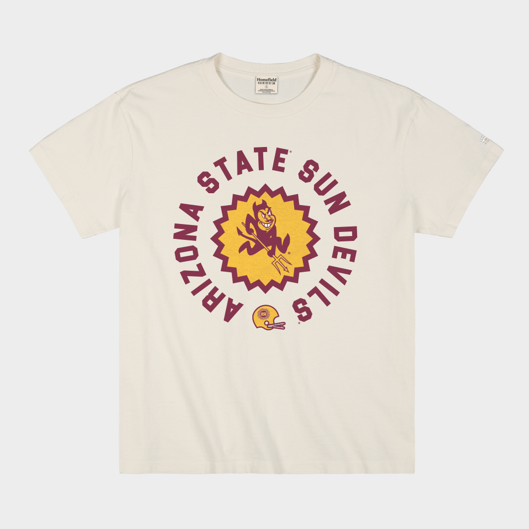 Arizona State Football Sunburst Logo Vintage Heavyweight Tee | Homefield