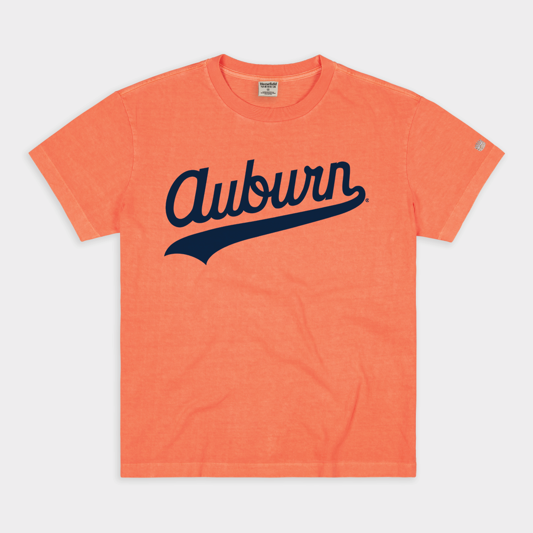 Auburn Baseball Script Vintage Heavyweight Tee | Homefield
