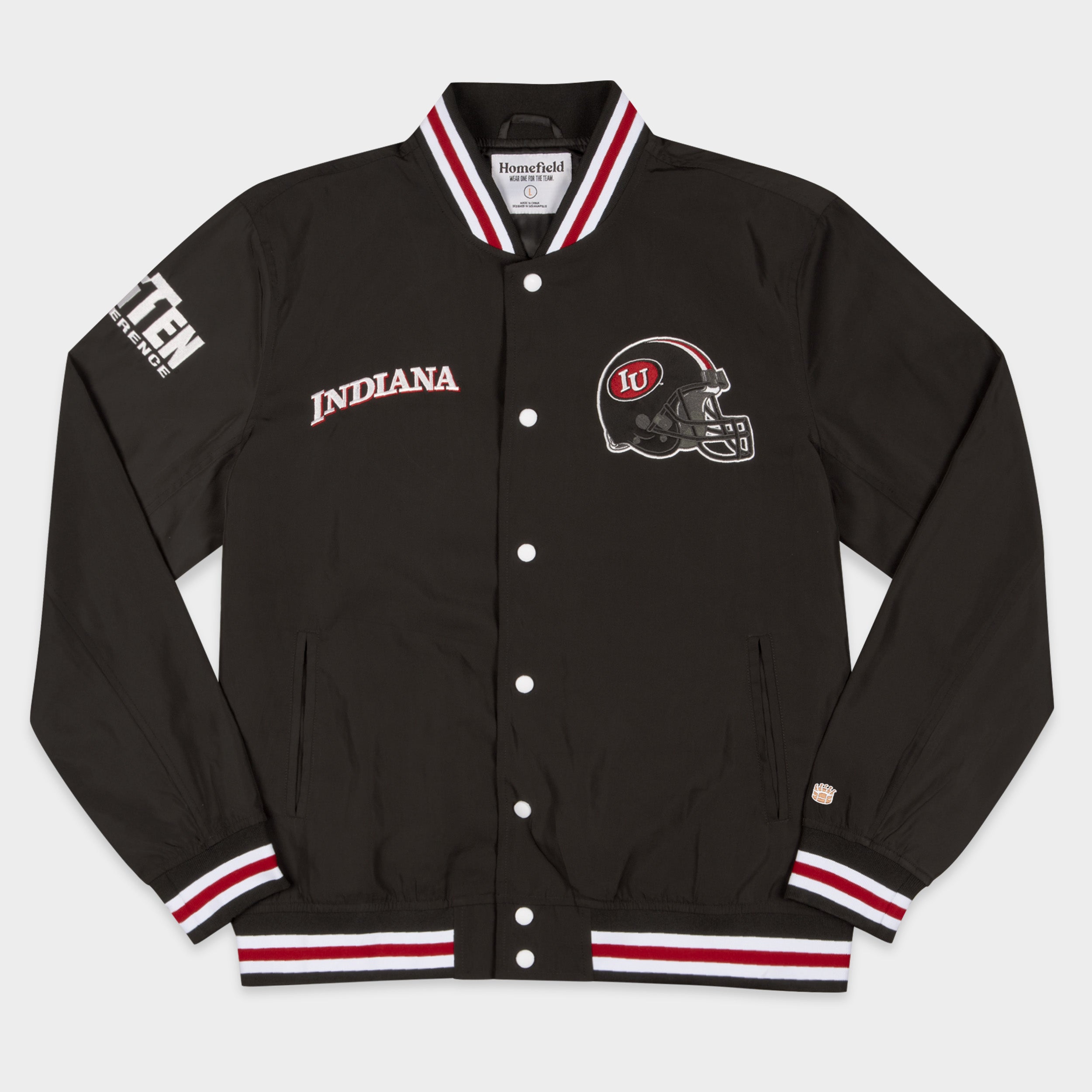 Indiana Hoosiers Football Blackout Bomber Jacket | Homefield