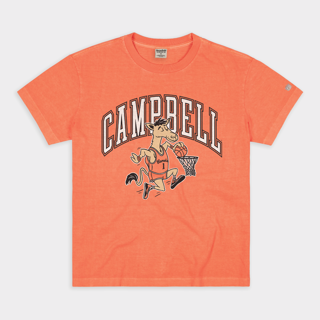 Campbell Camels Basketball Retro Mascot Heavyweight Tee | Homefield