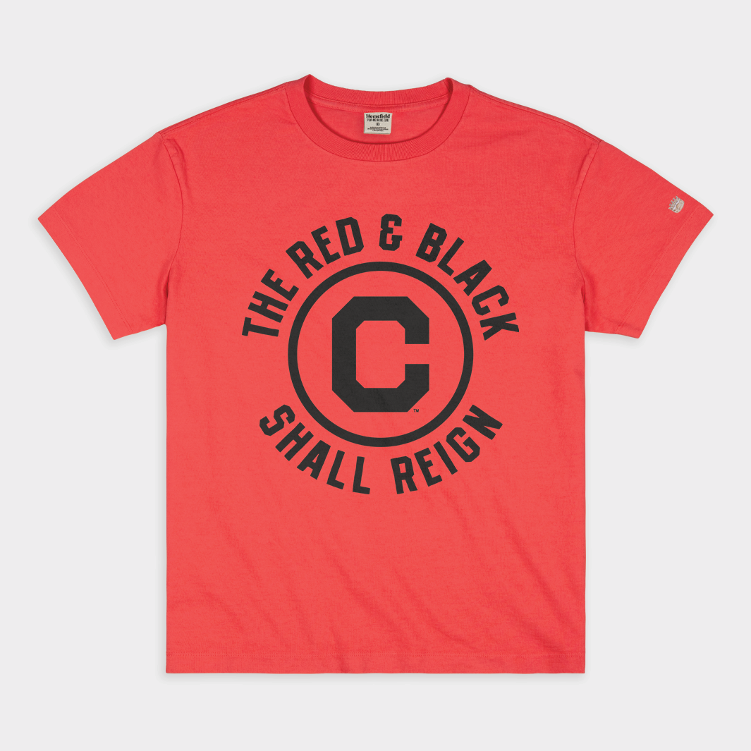 Cincy Red and Black Shall Reign Basketball Heavyweight Tee | Homefield