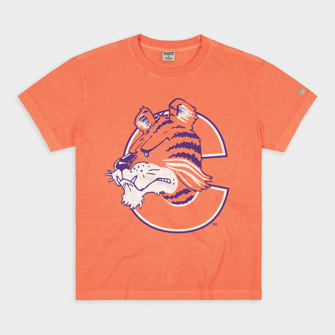 Retro Clemson Tigers Logo Vintage Heavyweight Tee | Homefield
