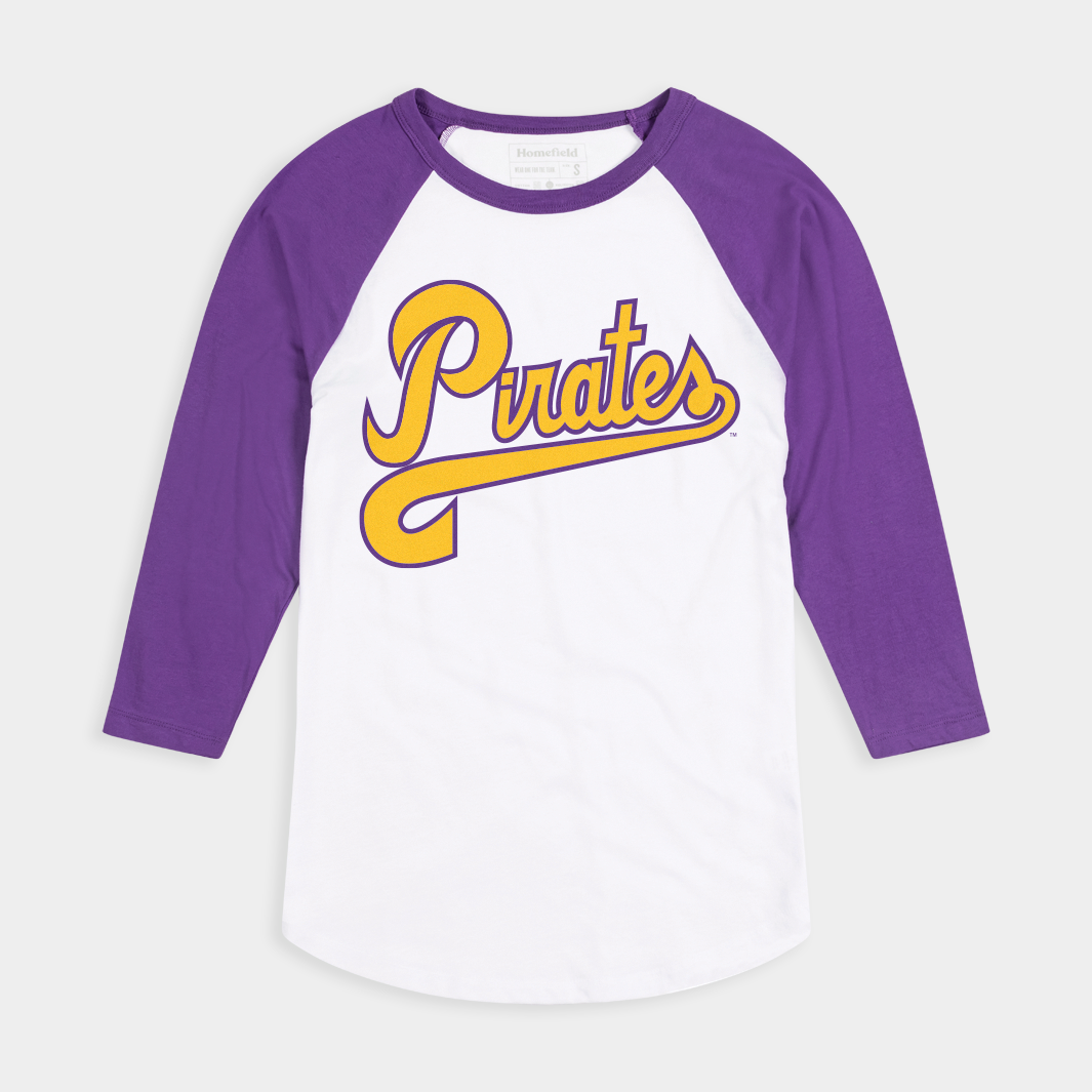 ECU Pirates Script Baseball Tee | Homefield