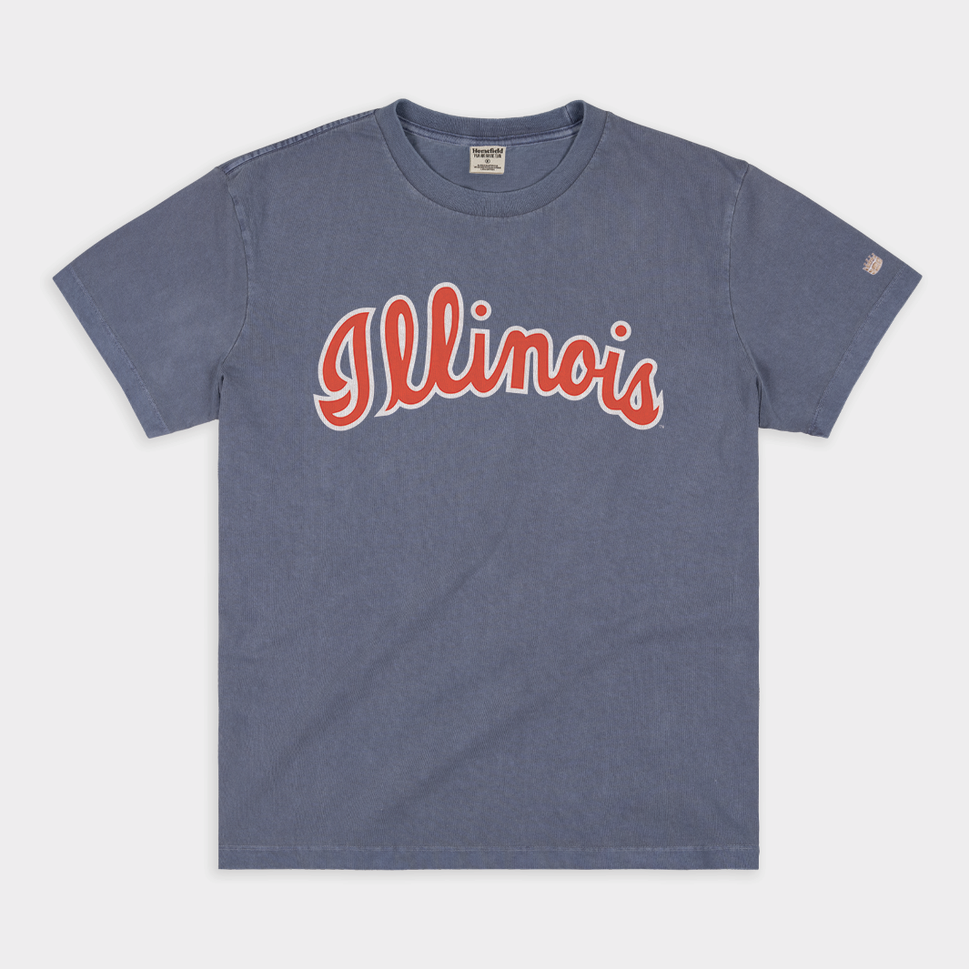 1970s Illinois Basketball Script Vintage Heavyweight Tee | Homefield