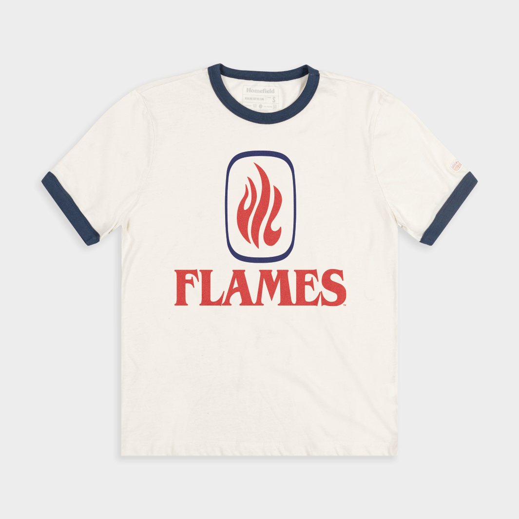 UIC Flames 1980's Vintage Logo Ringer Tee | Homefield