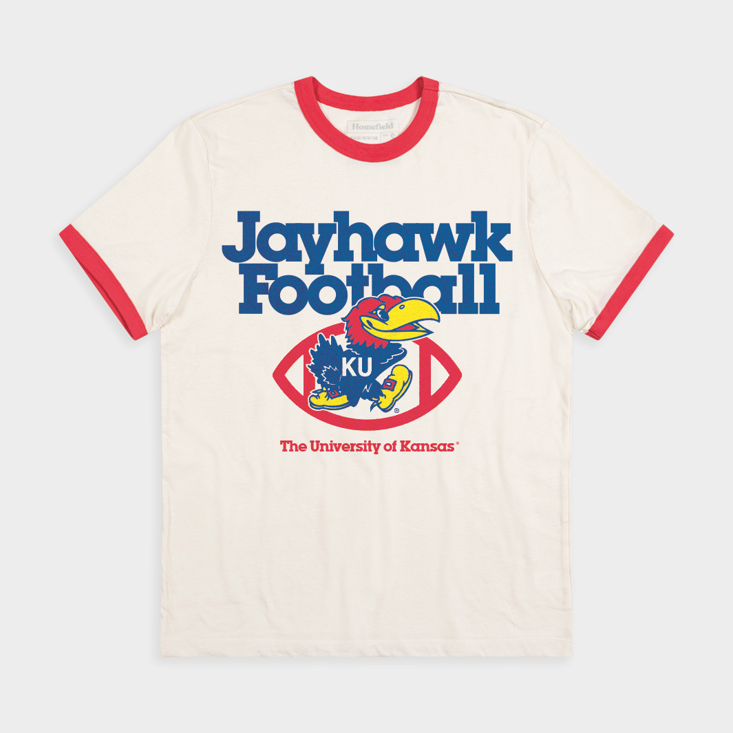 1970s-Inspired Jayhawk Football Ringer Tee | Homefield