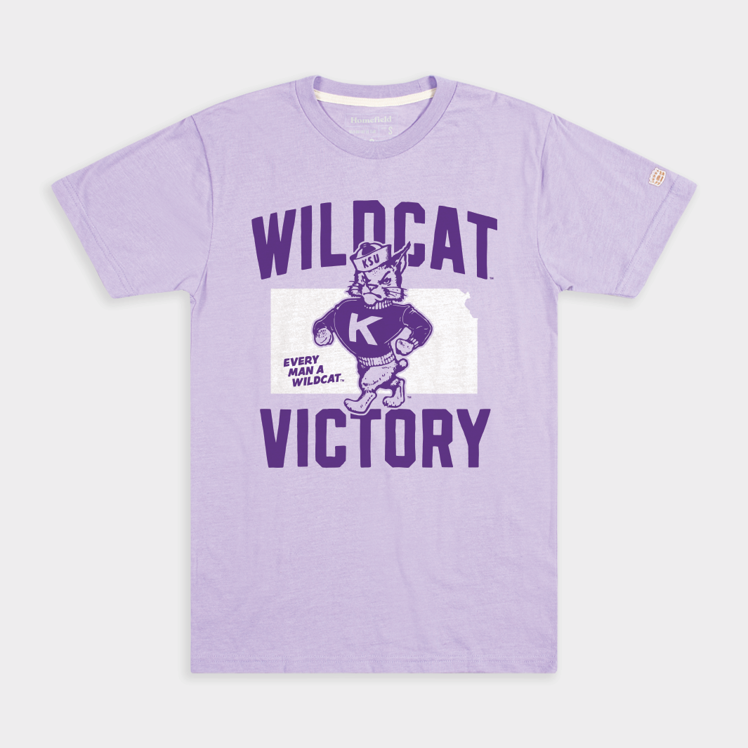 K-State "Wildcat Victory" Lavender Retro EMAW Tee | Homefield