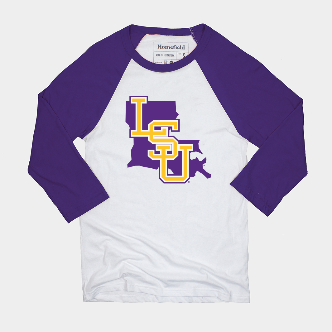 Interlocking LSU Retro Baseball Tee | Homefield