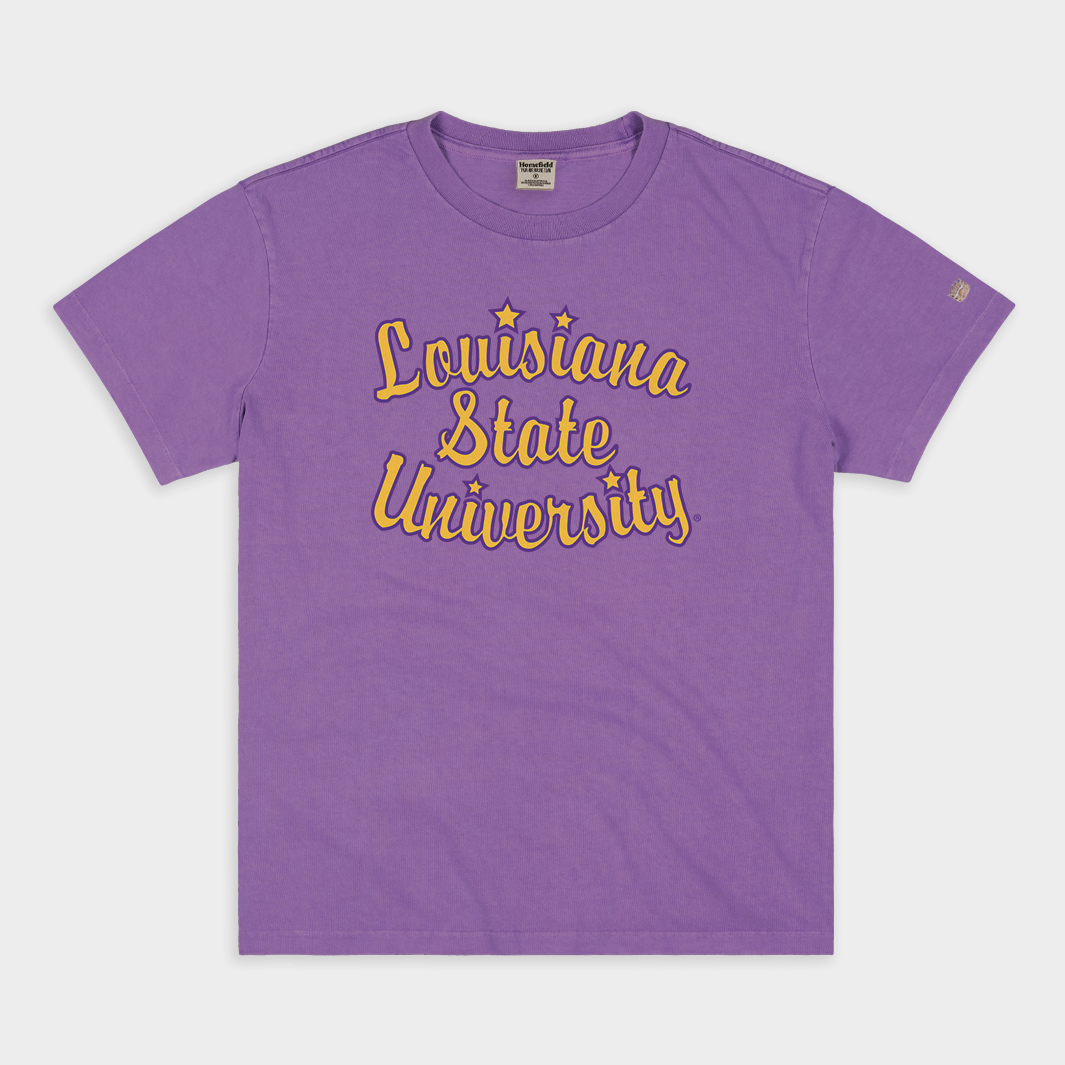 Retro Louisiana State Script Vintage Heavyweight Tee | Homefield