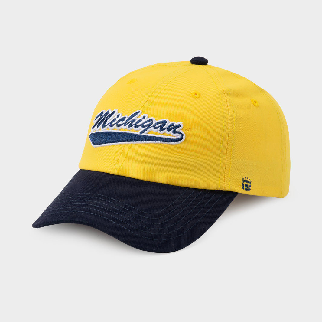 Michigan Hockey Script Two-Tone Dad Hat | Homefield