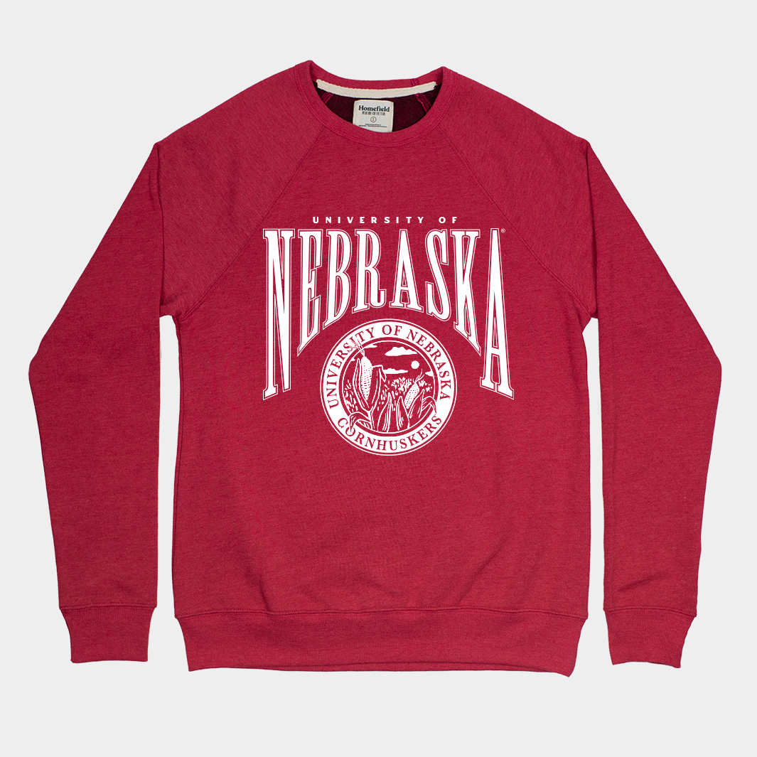 Nebraska Cornhuskers Throwback Crest Crewneck | Homefield
