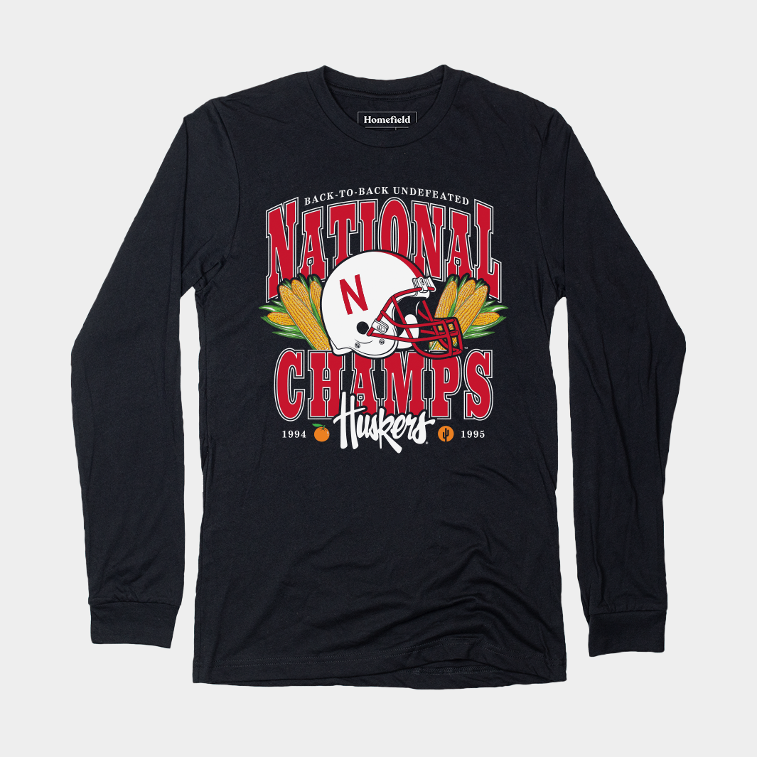 Nebraska 1994 and 1995 National Champs Long Sleeve | Homefield