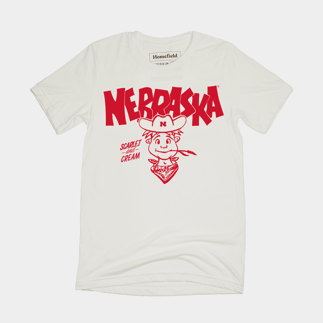 Nebraska Scarlet and Cream Herbie Husker Tee | Homefield