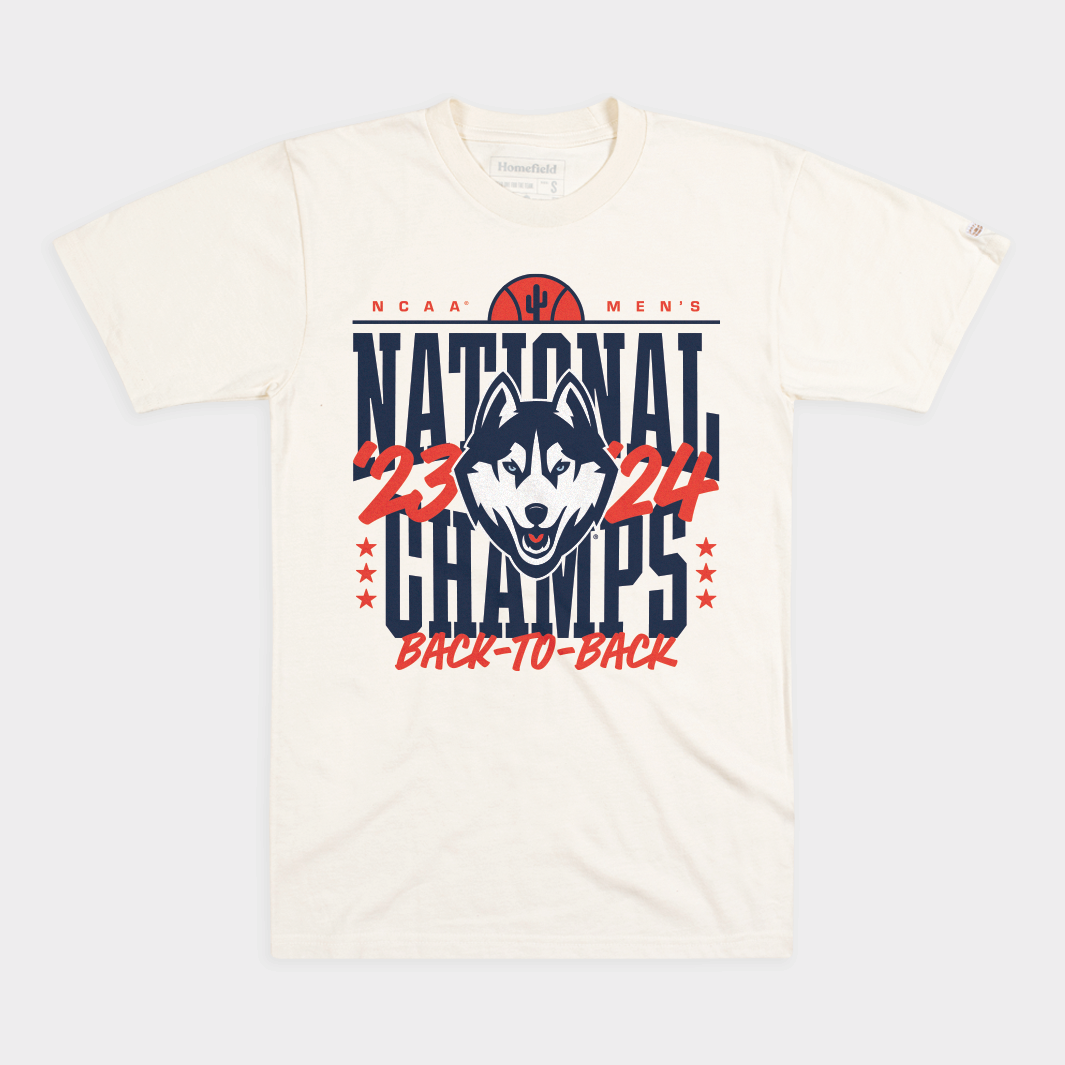 UConn Men's Basketball 2023 and 2024 Champions Tee | Homefield