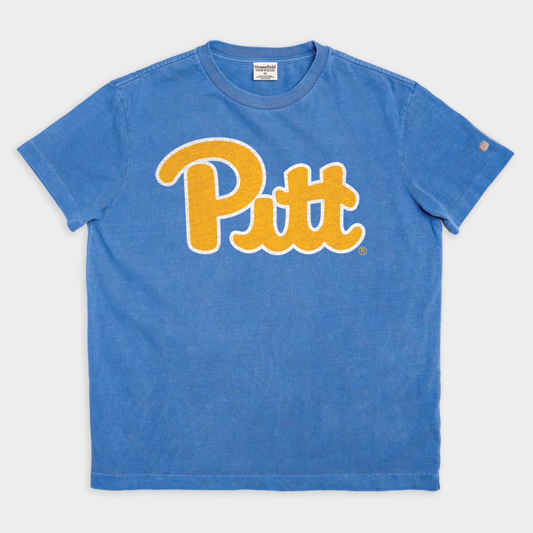 Blue and Gold Pitt Vintage Heavyweight Tee | Homefield
