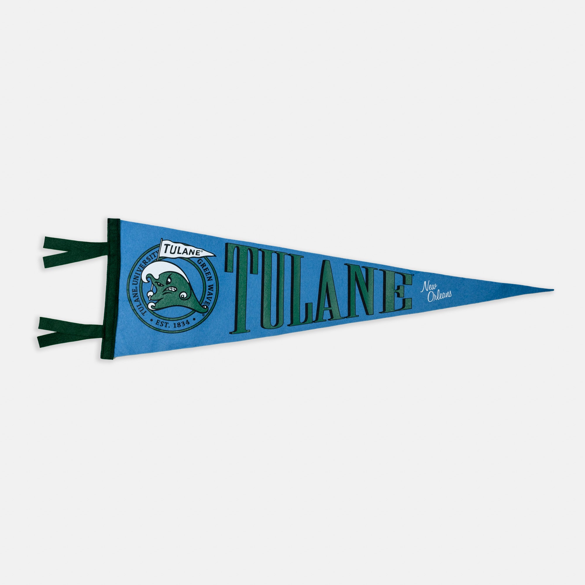 Vintage Tulane Green Wave Logo Pennant | Homefield