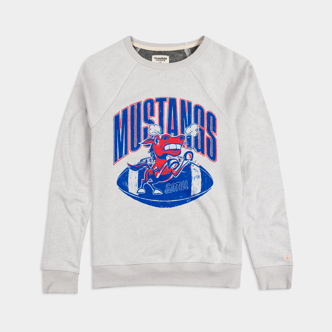 SMU Mustangs Football Retro Angry Mustang Crewneck | Homefield