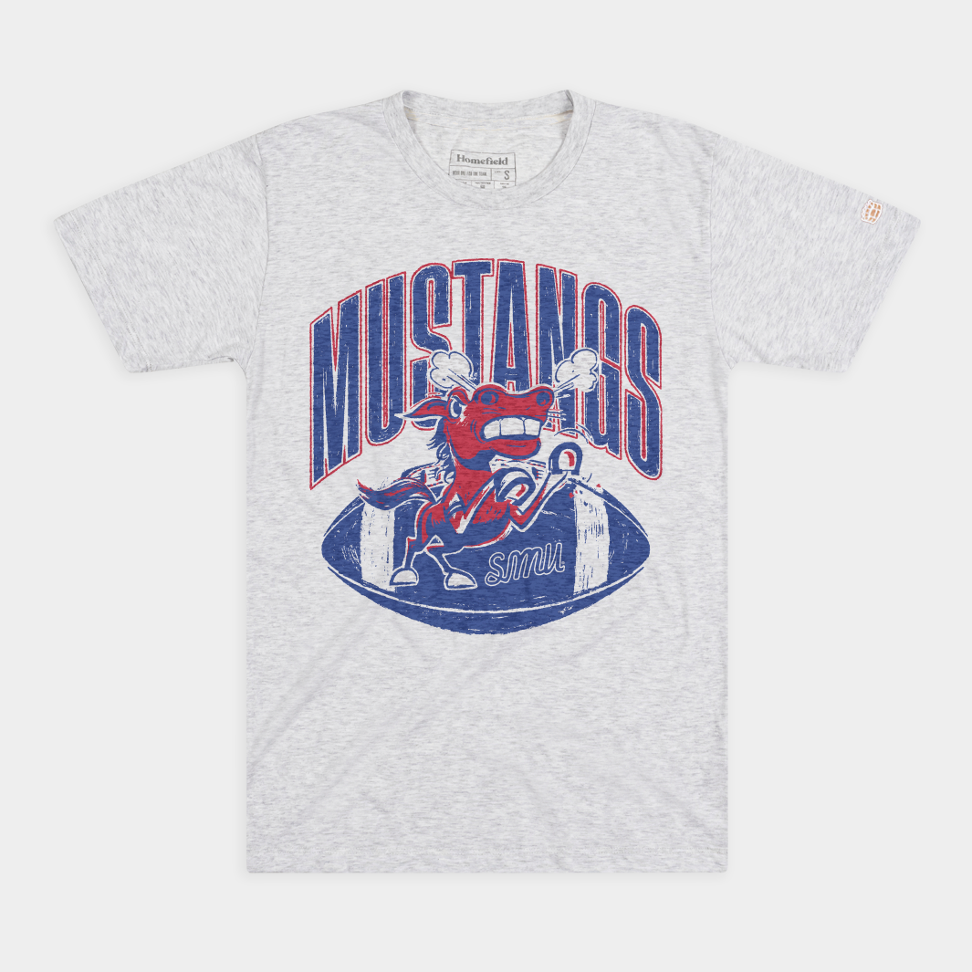 SMU Mustangs Football Retro Angry Mustang Tee | Homefield
