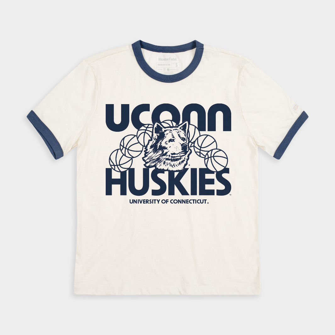 UConn Huskies Basketball '70s Logo Ringer Tee | Homefield