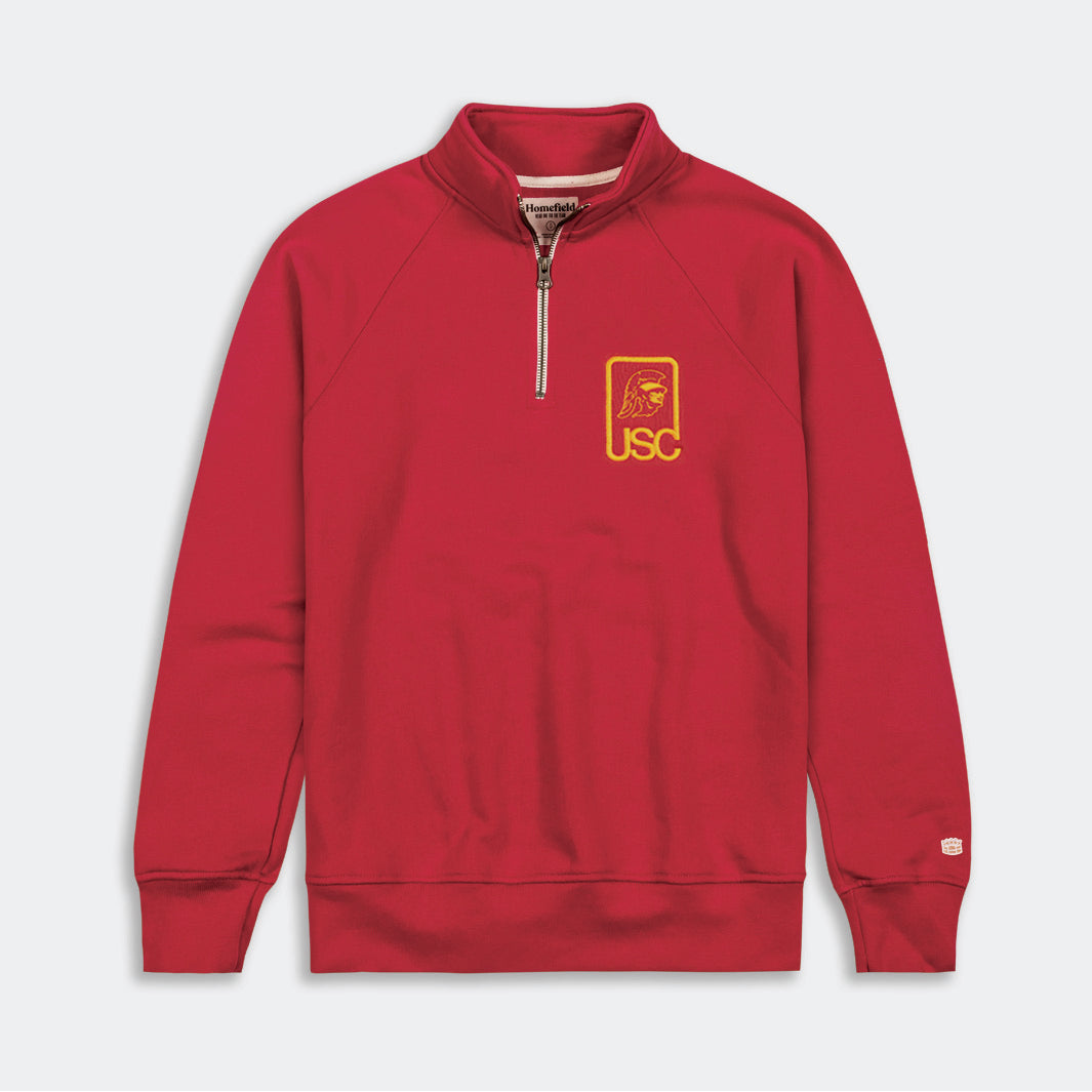 USC Retro Trojan Head Logo Quarter Zip | Homefield