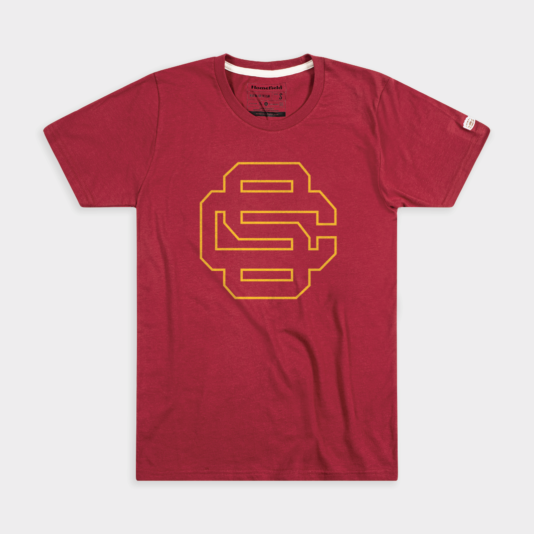 Interlocking SC Trojans Baseball Logo Tee | Homefield