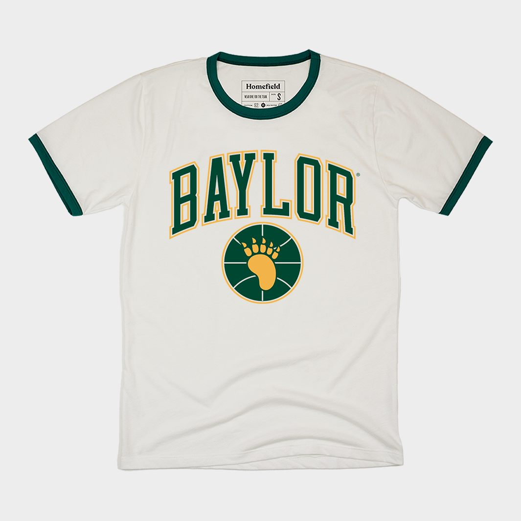 Baylor Bear Paw Basketball Ringer Tee | Homefield