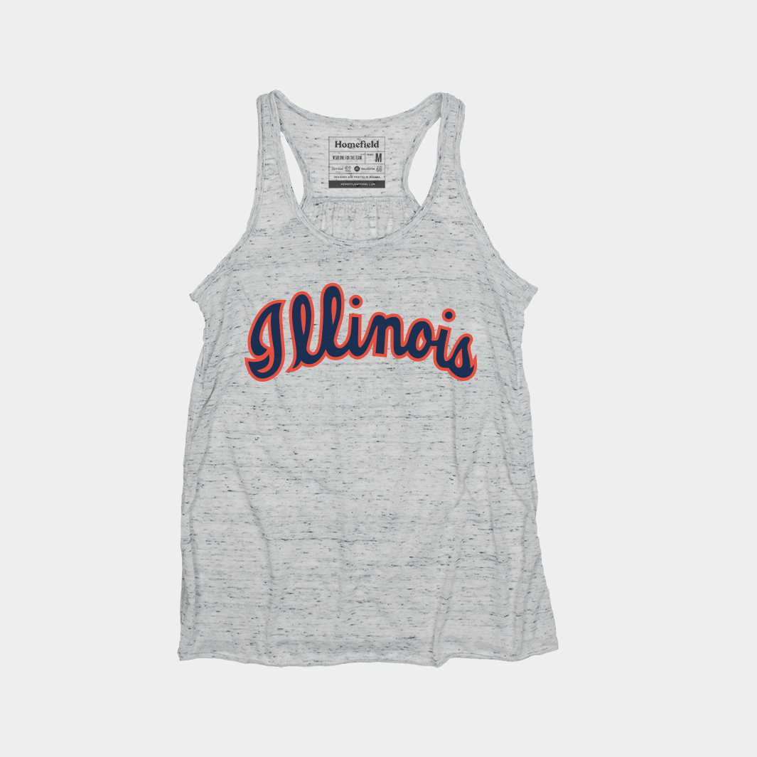Retro 1970s Illinois Basketball Script Tank | Homefield