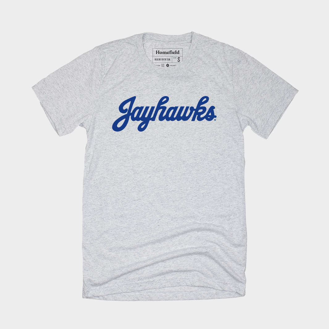 Classic Jayhawks Basketball Script Tee | Homefield