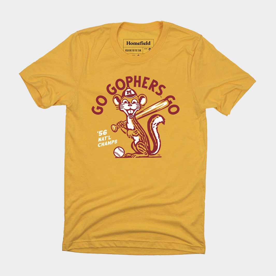 Minnesota “Go Gophers Go” Vintage Baseball T-Shirt | Homefield