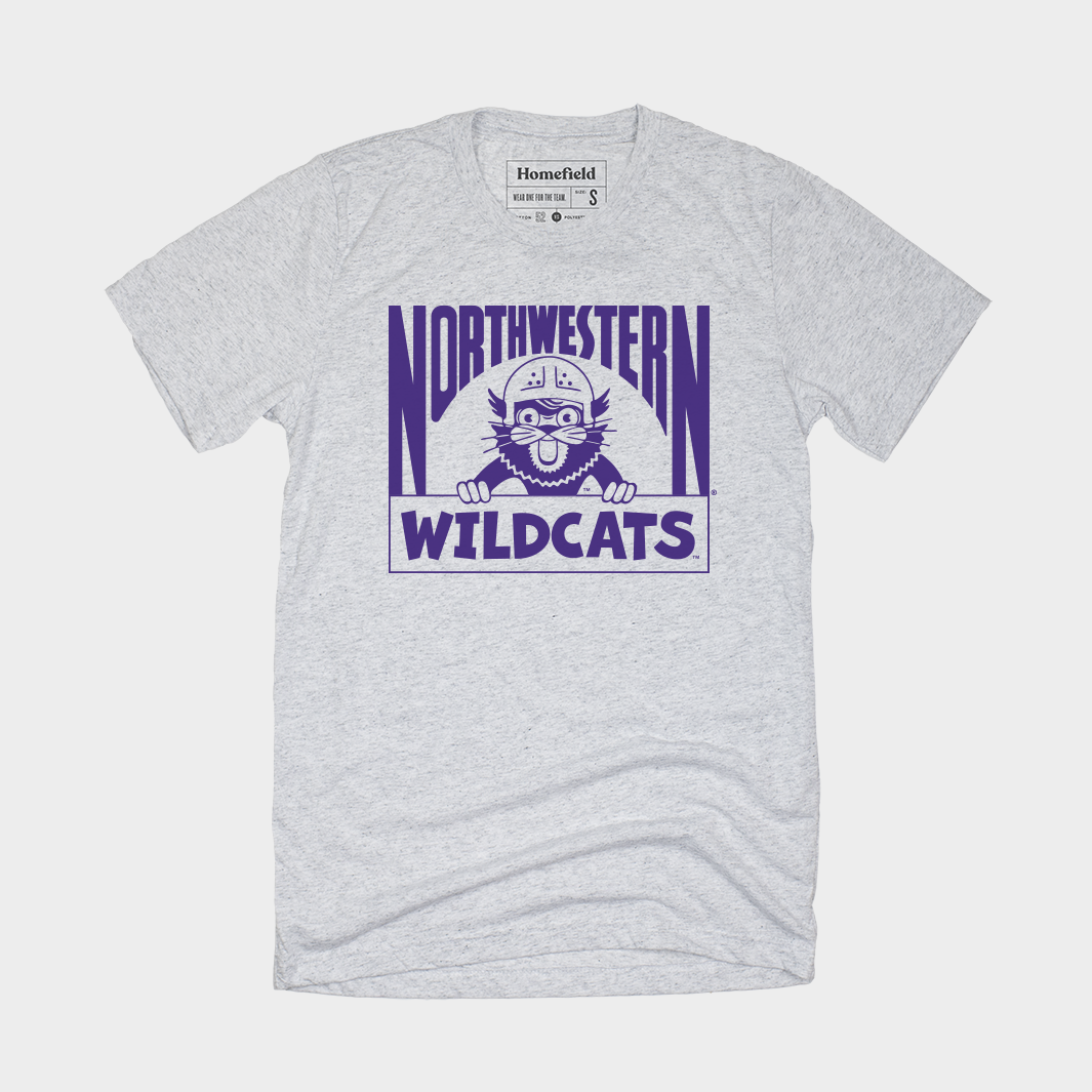 Northwestern Wildcats Vintage Football Mascot Tee | Homefield