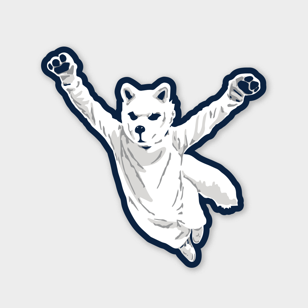Vintage UConn Husky Slide Sticker | Homefield