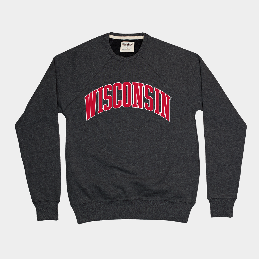 Retro Arched Wisconsin '90s Basketball Crewneck | Homefield